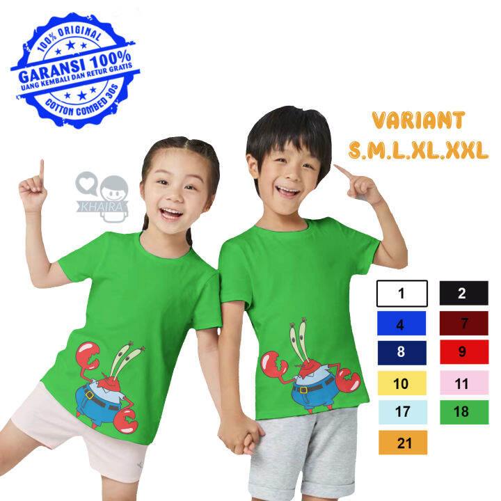 Kaos Anak Tuan Krabs Gambar Film Kartun Spongebob Baju Kaos Mr Crab ...