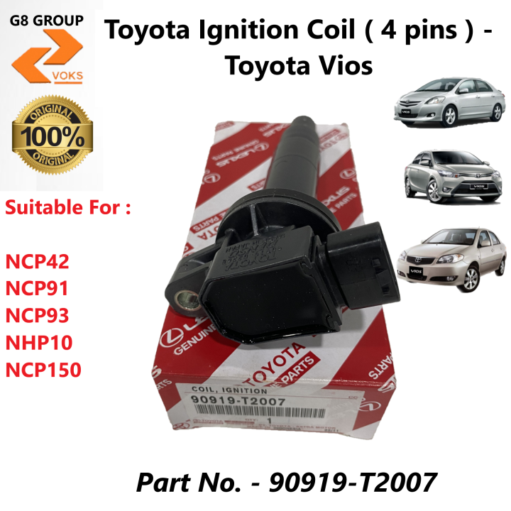 Toyota Ignition Coil ( 4 Pins ) - Toyota Vios ( 90919-T2007 ) | Lazada
