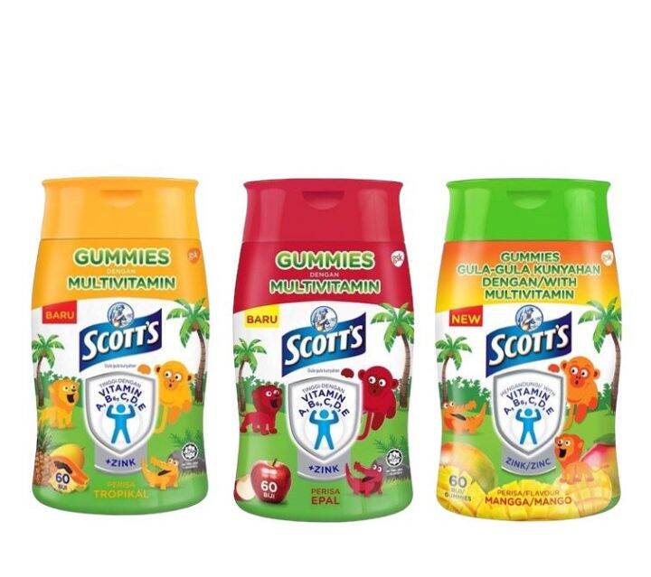 Scott's DHA Gummies 180g (60's) Manggo/ Apple / Tropical | Lazada