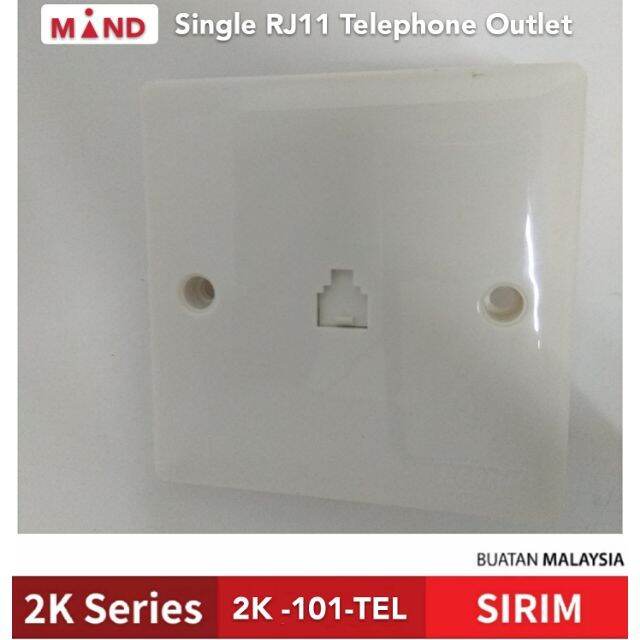 MIND 2K Series 2K101-TEL Single RJ11 Telephone Outlet Telekomunikasi ...