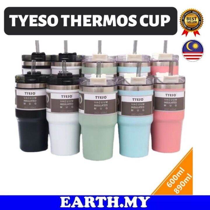 🇲🇾M’SIA STOCK🇲🇾 TYESO thermos cup Tumbler Tyeso Mugs Bottle with straw ...
