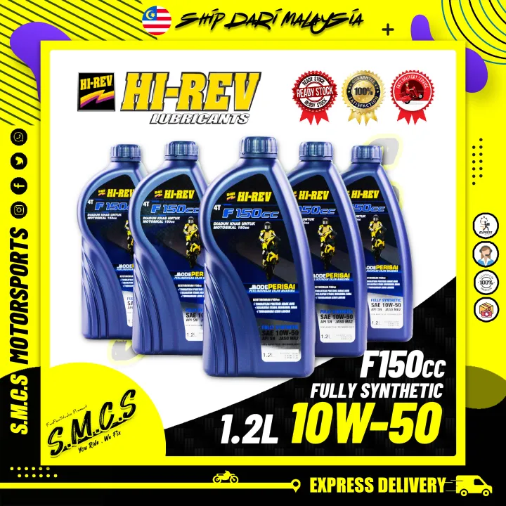 HI-REV Hirev 10W50 F150cc 1.2L 4T FULLY SYNTHETIC OIL [100%ORI] HIREV ...