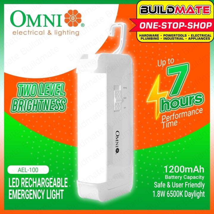 Omni Led Rechargeable Emergency Light AEL100 •BUILDMATE• | Lazada PH
