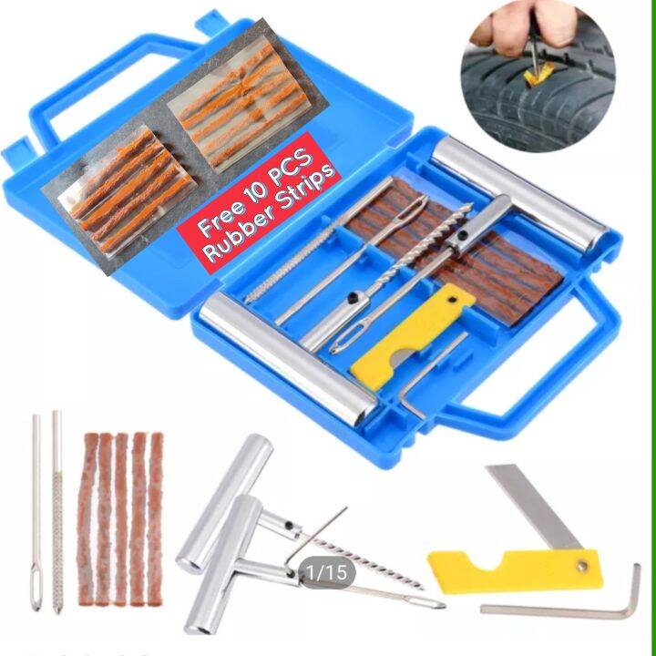Emergency Heavy Duty Tire (22 PCS) Tire Flat Repair Kit with FREE ...
