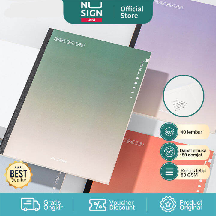 Nusign Soft Cover Notebook / Buku Tulis / Buku Catatan A5 B5 40 Lembar ...