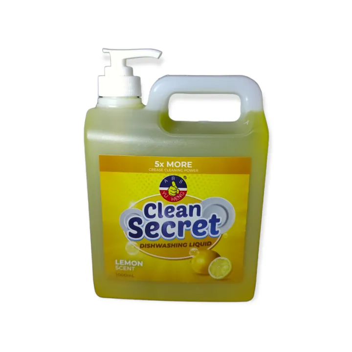 Clean Secret Dishwashing Liquid Lemon Scent 1000mL (ABS YU HENG) 5x ...
