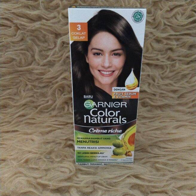 GARNIER COLOR NATURALS 3 COKLAT GELAP CAT PEWARNA SEMIR RAMBUT | Lazada ...