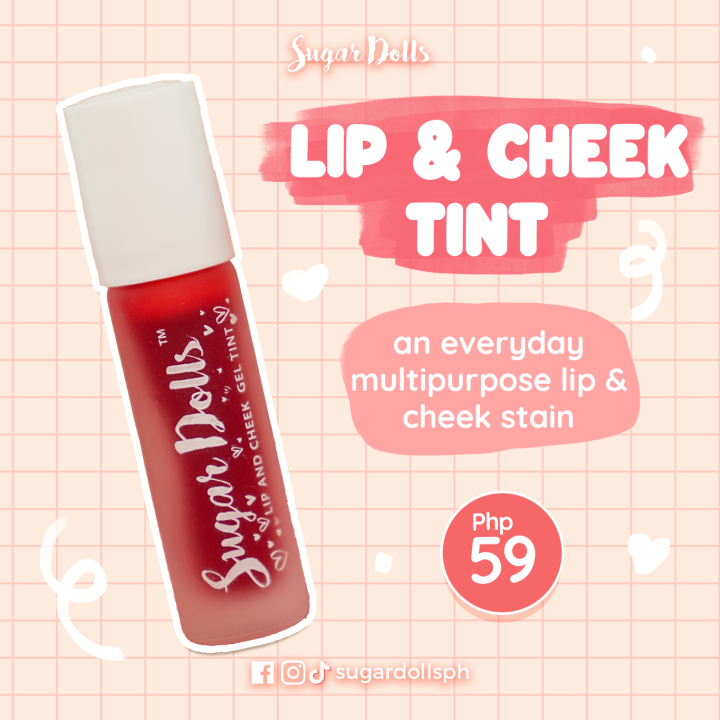 SD Skin Sugar Dolls Lip and Cheek Gel Tint High Pigmented Long Lasting Lip Tint | Lazada PH