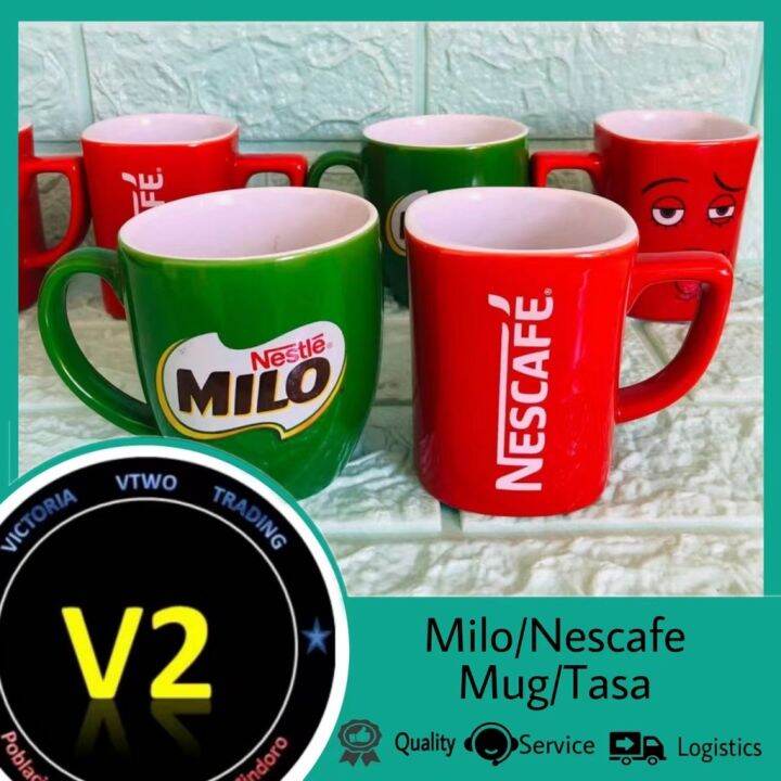 Nescafe Milo Coffee Cups Mugs Red Square with emoji design/Tasa/Baso ...