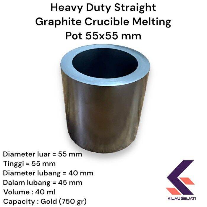 Heavy Duty Straight Graphite Crucible Melting Pot 55 x 55 mm | Lazada ...