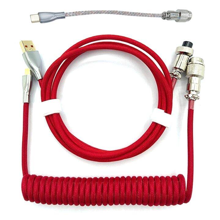 RGB Light-Emitting Cable Mechanical Keyboard Coiled Cable Type C To USB ...