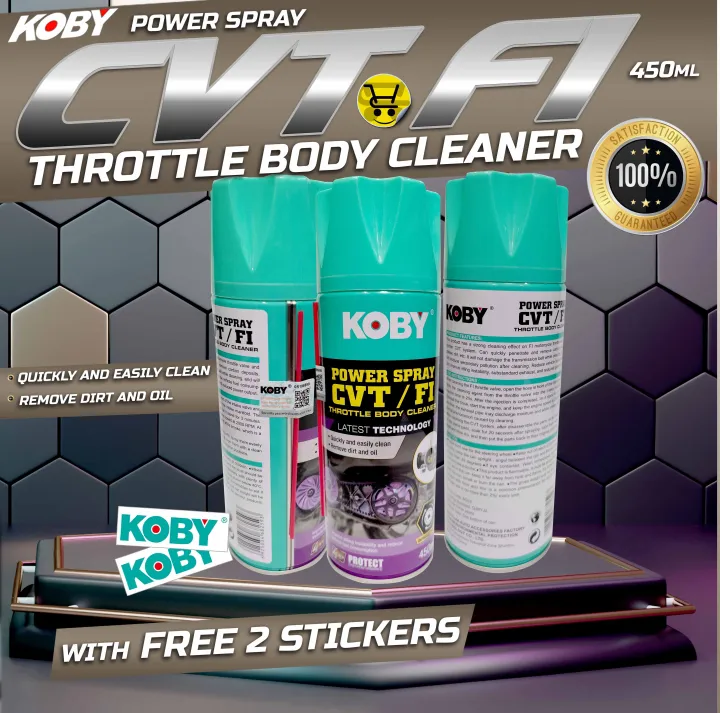 KOBY POWER SPRAY CVT/FI THROTTLE BODY CLEANER 450ML CVT CLEANER POWER ...