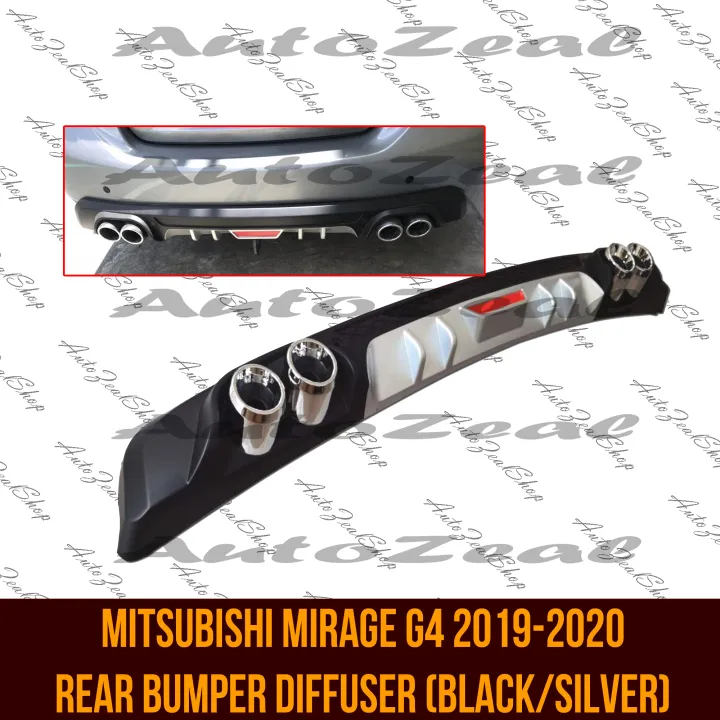 Mitsubishi Mirage G4 2019-2020 Rear Bumper Diffuser (Black/Silver ...