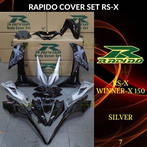 RAPIDO BODY COVER SET RSX RS-X WINNER X 150 (7) SILVER (STICKER TANAM ...