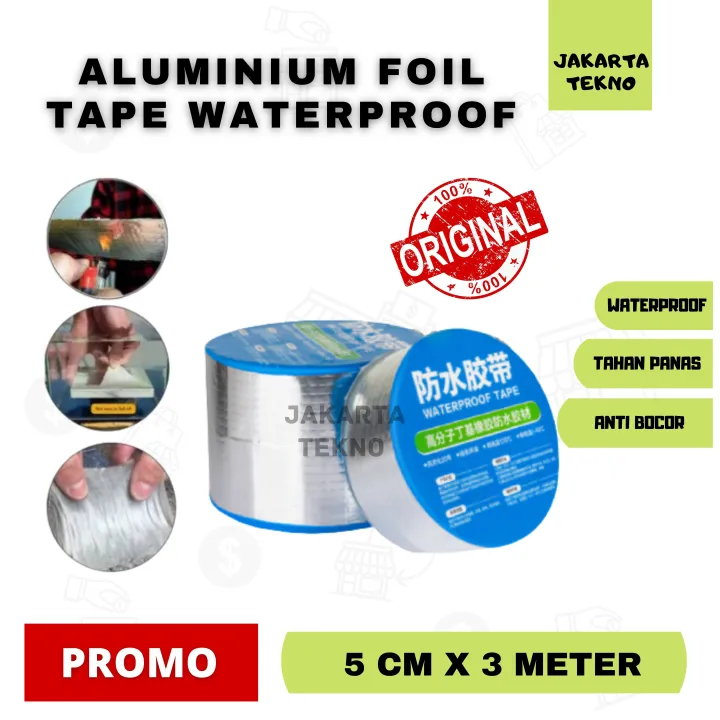 [DIKIRIM LANGSUNG] Alumunium Foil Butyl Rubber Pollak 3 M X 5 CM Tahan Panas Tambal Atap Seng ...