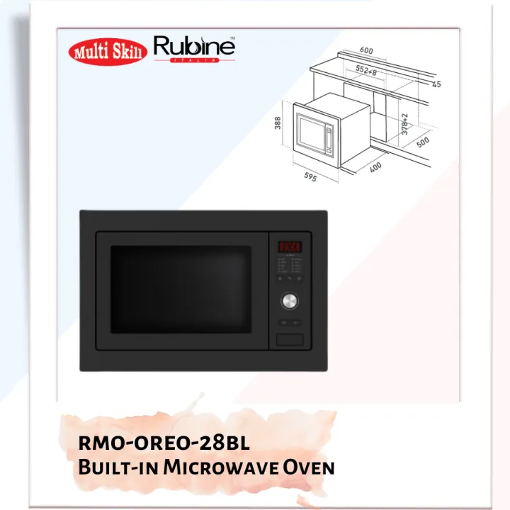 *Ready Stock* Rubine Built-in Microwave Oven RMO-OREO-28BL | Lazada