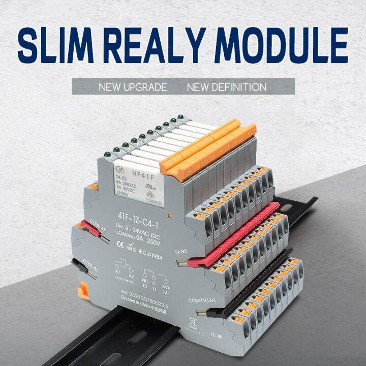 Din Rail Slim Relay Module 41f-1z-C4-1 Integrated Pcb Mount Power Relay ...