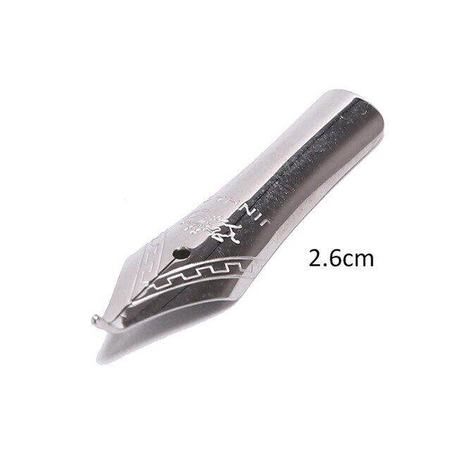 Metal Straight Fountain Pen Nib Small Tip Universal Design Silver Pen ...