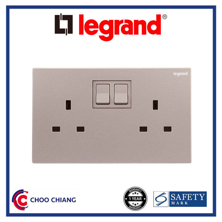 LEGRAND GALION 2 GANG SWITCH SOCKET OUTLET CHAMPAGNE GOLD | Lazada