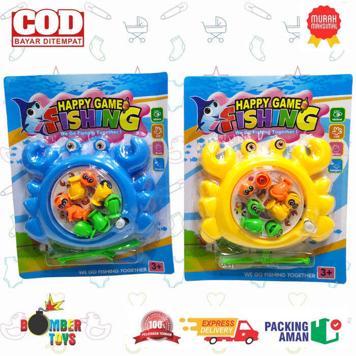 MAINAN ANAK FISHING GAME PANCING NON BATERAI MAGNET KEPITING CRAB FISH ...