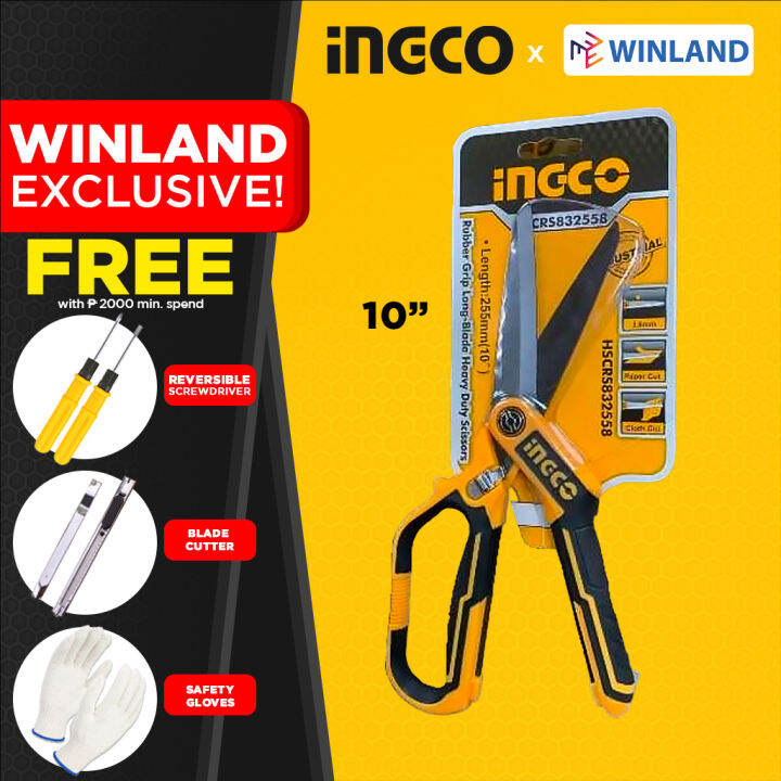 INGCO by Winland 255mm(10") Heavy Duty Titanium Rubber Grip Long-Blade ...