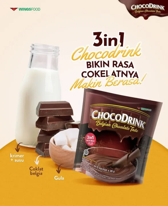 Chocodrink Belgian Chocolate Taste 3in1 with Milk isi 5 sachet | Lazada ...