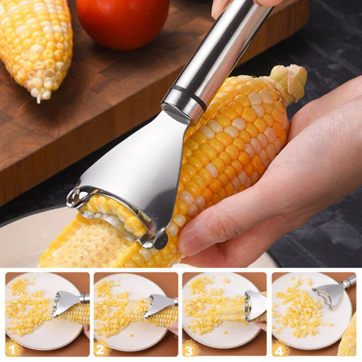Stainless Steel Corn Cutter Corn Cob Peeler Tool Stripper with High ...
