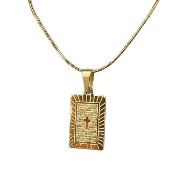 10k Gold Religious Rectangular Cross Necklace | Lazada PH