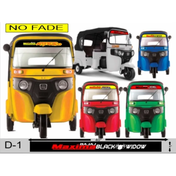 BAJAJ RE TVS PIAGGIO WINDSHIELD STICKER CUT-OUT WITH TRANSFER TAPE EASY ...