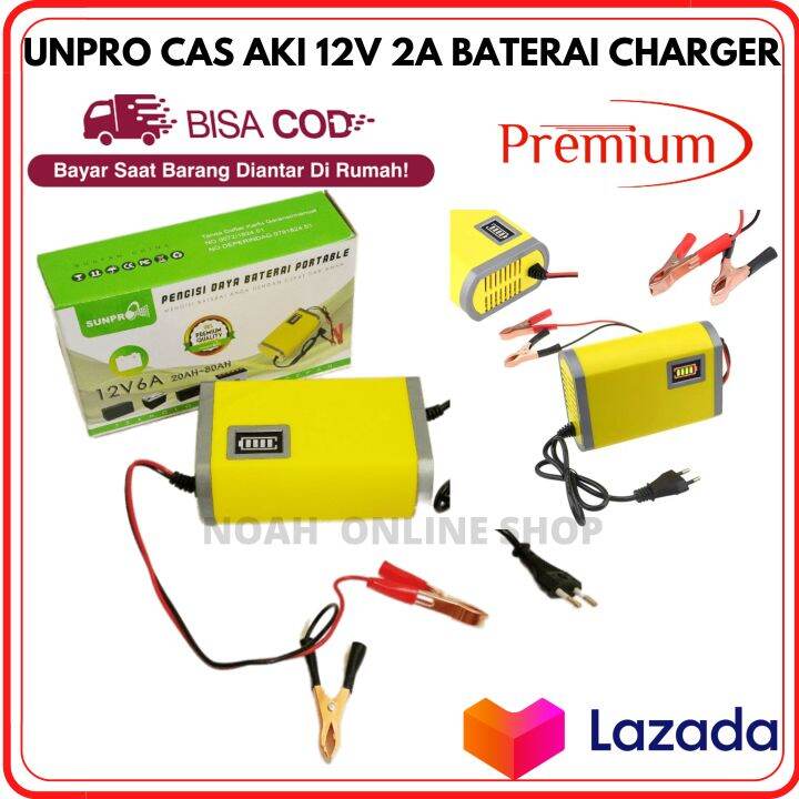PROMO!!!~SUNPRO CAS AKI 12V 2A BATERAI CHARGER / CHARGER AKI SUNPRO SU ...