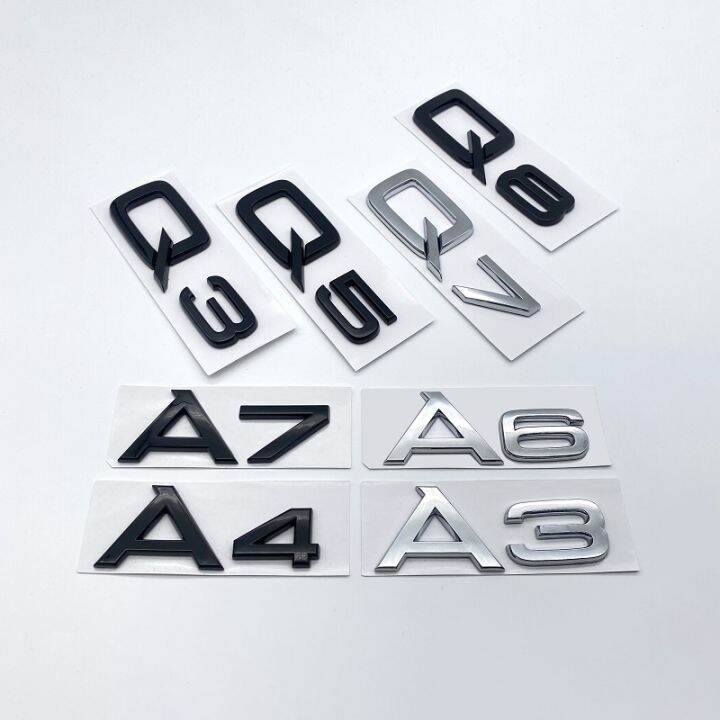 3D Letters Numbers Emblem for Audi A3 A4 A5 A6 A7 A8 Q2 Q3 Q5 Q7 Car ...