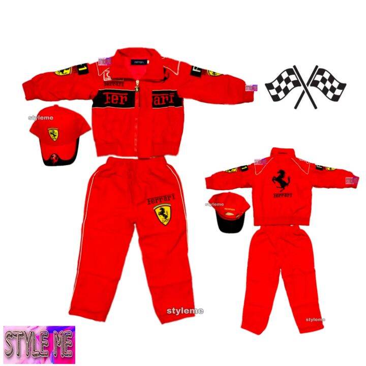 Ferrarii F1 Racing Car Costume Cosplay Role play for Kids | Lazada PH