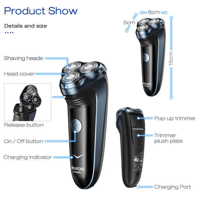 Flyco FS362 Rechargeable Shaver Razor with Trimmer | Lazada PH