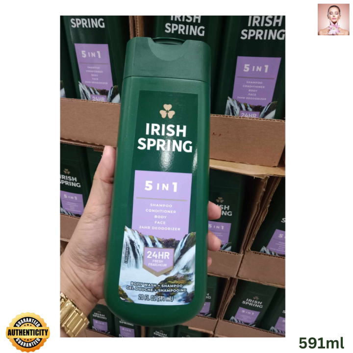 Irish Spring 5 in 1 Body Wash Shampoo & Conditioner Authentic 591ml ...