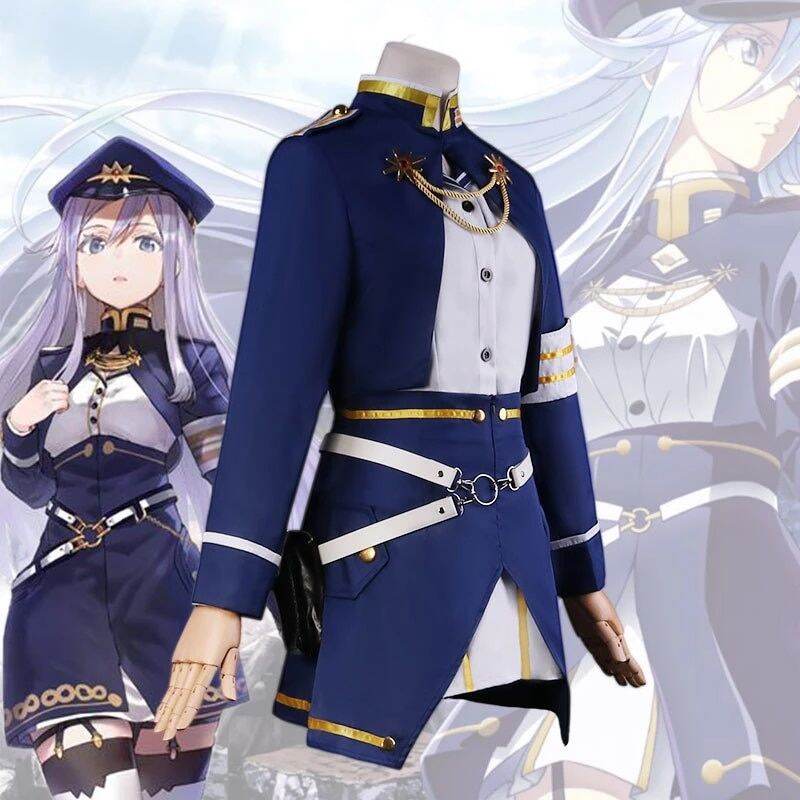 Anime 86 Eighty Six Vladilena Milize Cosplay Costume Lena Dress Blue ...
