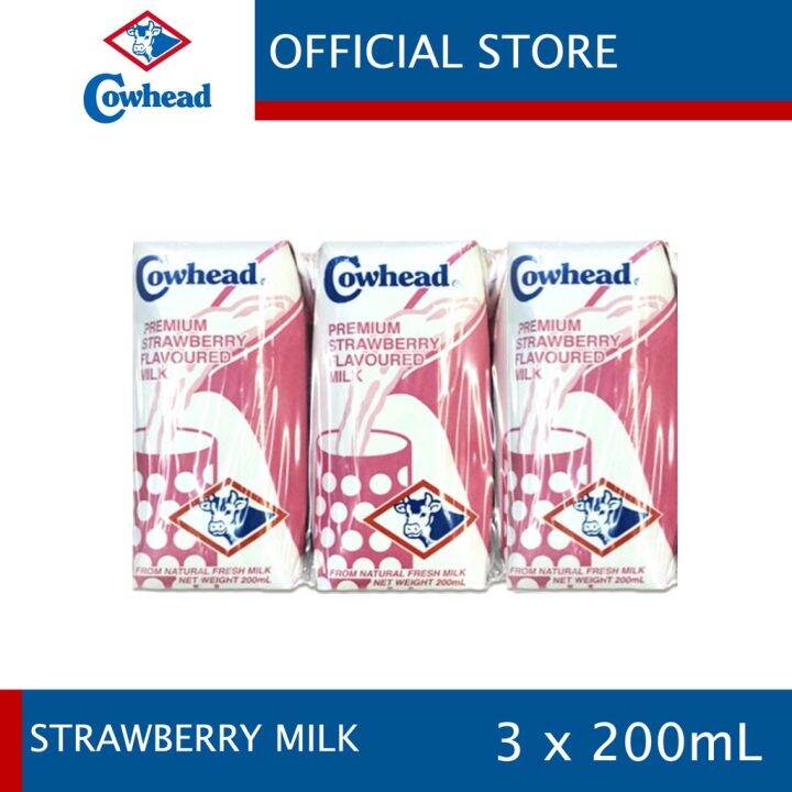 Cowhead Strawberry Milk 200mL x 3 Fresh Milk - UHT Milk | Lazada PH