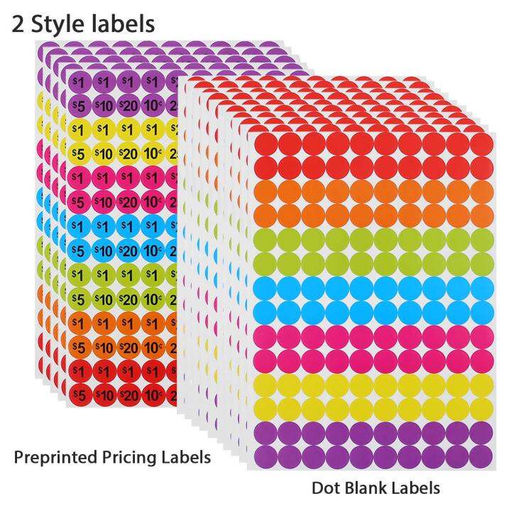 Ruisita 4200 Pieces Garage Sale Price Stickers Preprinted Pricing ...