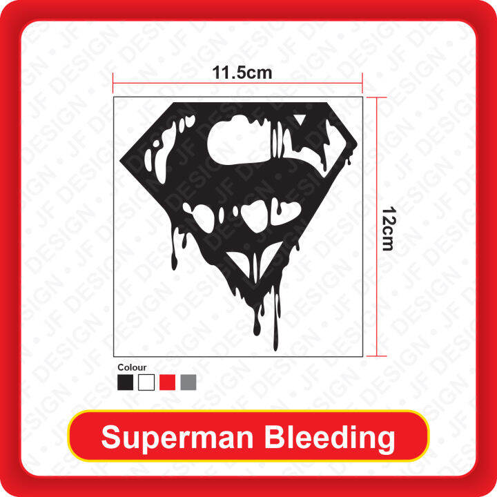 Quality Car Sticker Logo Superman Bleeding [11.5cm x 12cm][Sticker ...