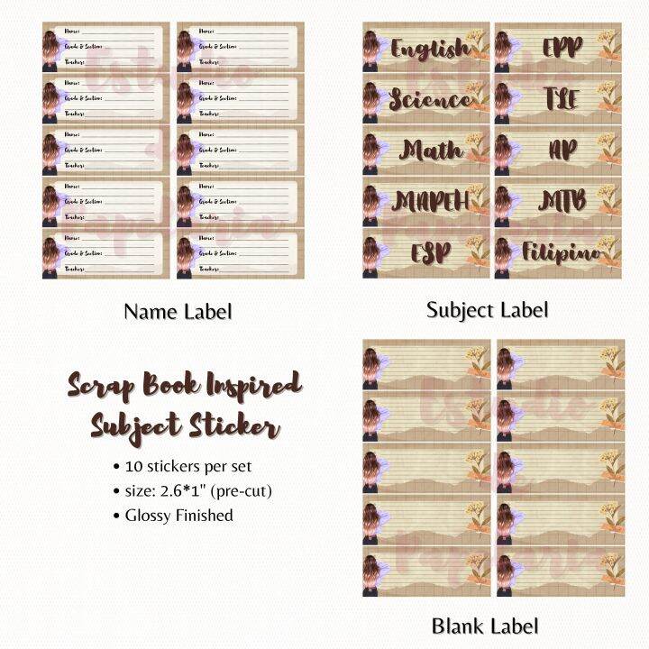 Estudio | Scrap Book Inspired Name and Subject Label Sticker | Lazada PH