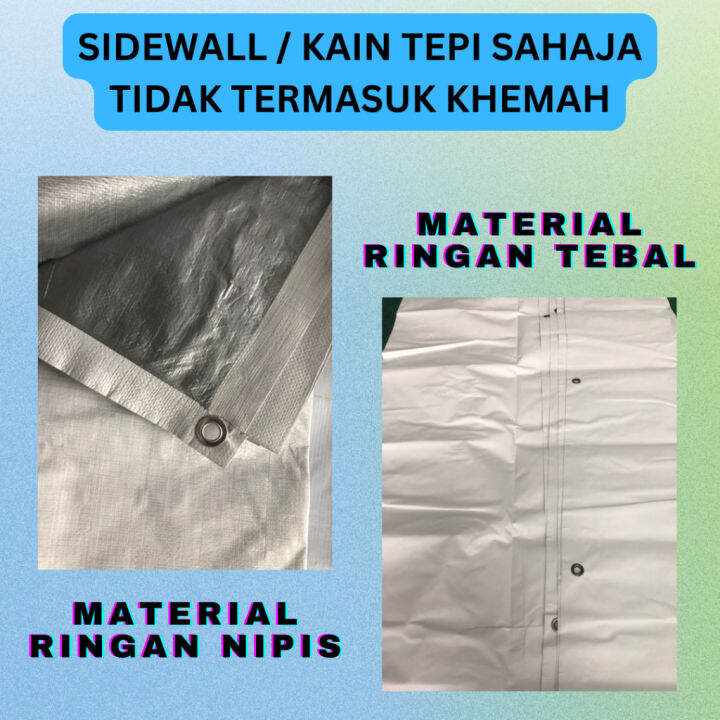 SIDEWALL/ KAIN TEPI KHEMAH 20X8 RINGAN NIPIS (1415) DAN RINGAN TEBAL ...