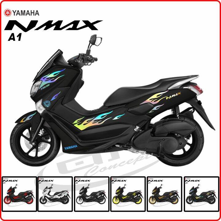 Cutting Stiker Yamaha NMAX old Variasi A1 Motor Modip Lidah api Hot ...