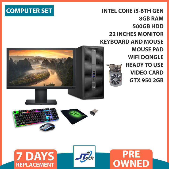 COMPUTER SET i5 6TH GEN 8GB RAM 500GB HDD 22 INCHES MONITOR WITH GT 950 ...