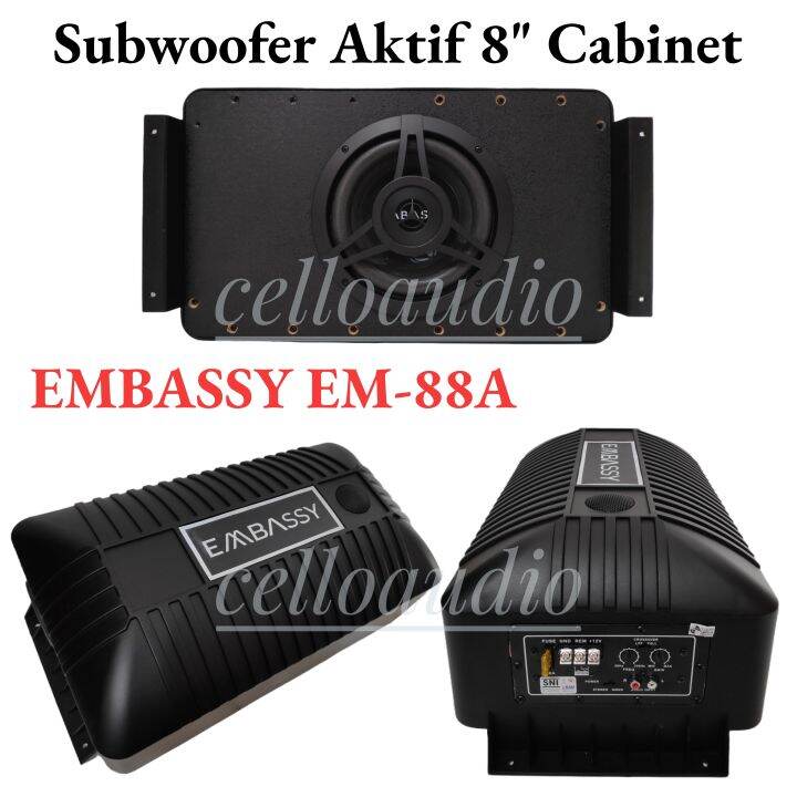 Subwoofer Aktif 8 Inch EMBASSY EM-88A Active Subwoofer Box 8" EM 88A | Lazada Indonesia