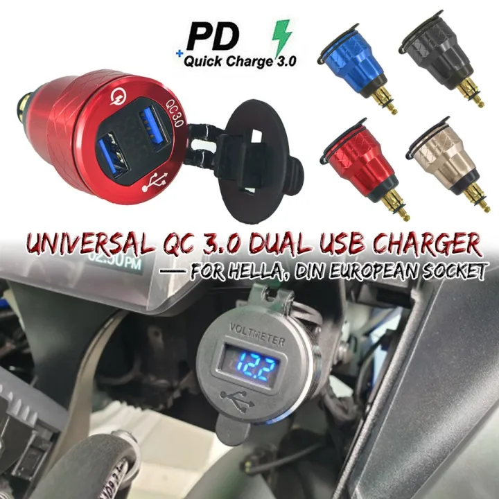 Motorcycle Quick Charge 3.0 Dual USB Charger For BMW R1200RT R1250GS ...