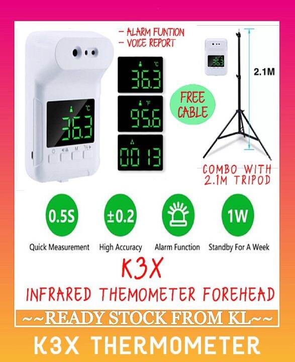 New K-3S k3S K3X Wall-mounted Thermometer Voice Prompt Infrared Thermometer Automatic Induction ...