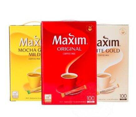 Korea Maxim Instant Coffee Mix 100Sticks - Mocha Gold, Original & White ...