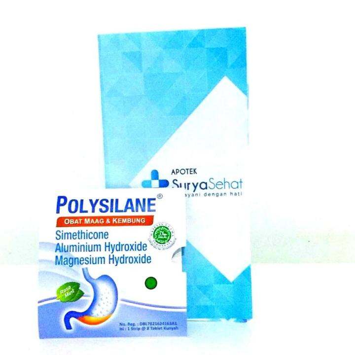 Polysilane Strip rasa mint isi 8 Tablet Kunyah Obat Maag dan kembung ...