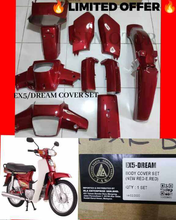 Honda Ex5 Dream Cover Set merah lama Coverset Bodyset Caver set Honda ex5 dream TAG old red | Lazada
