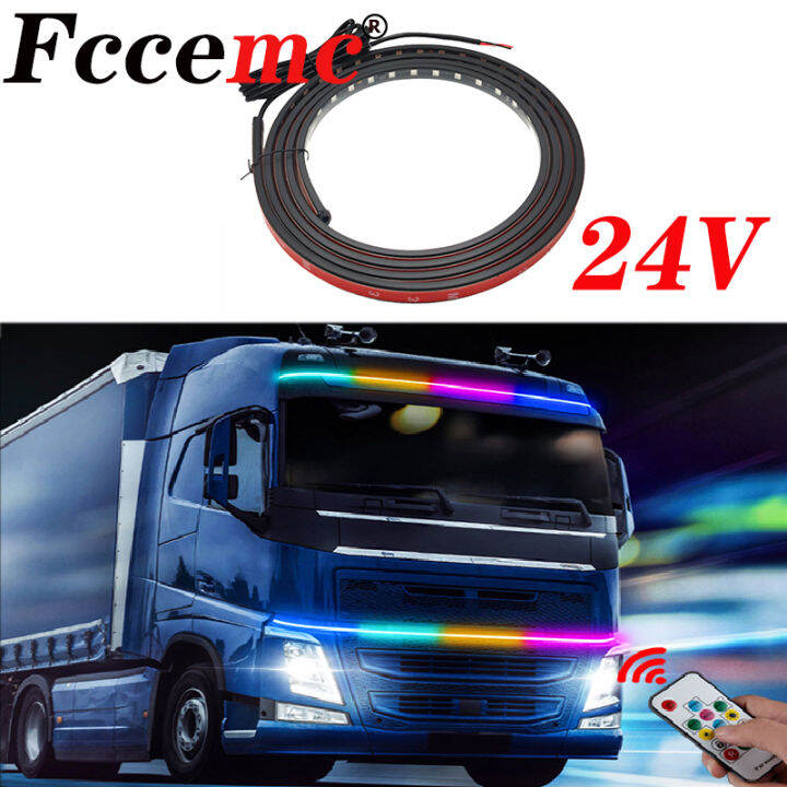 24v Truck Lights Van Led Strip Rgb Lorry ke Warning Driving Lights Bar ...
