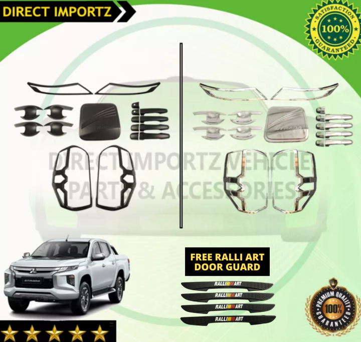 Mitsubishi Strada GLX 2019 to 2022 Combo Set Garnish Cover [Matte black ...